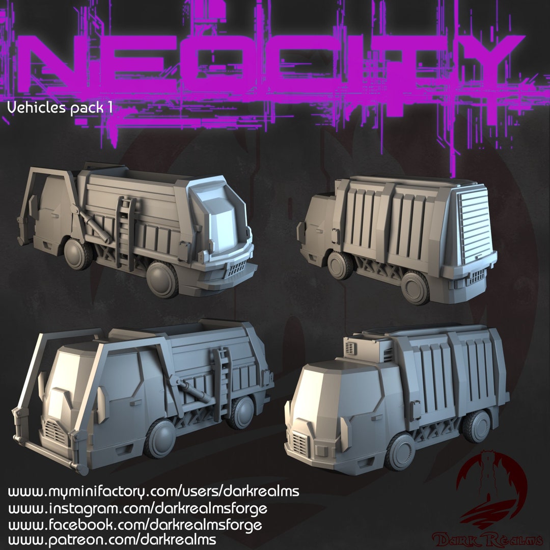 Sci-fi Scenery Neocity Vehicles Car for Legion Terrain, Gaslands, Sci ...