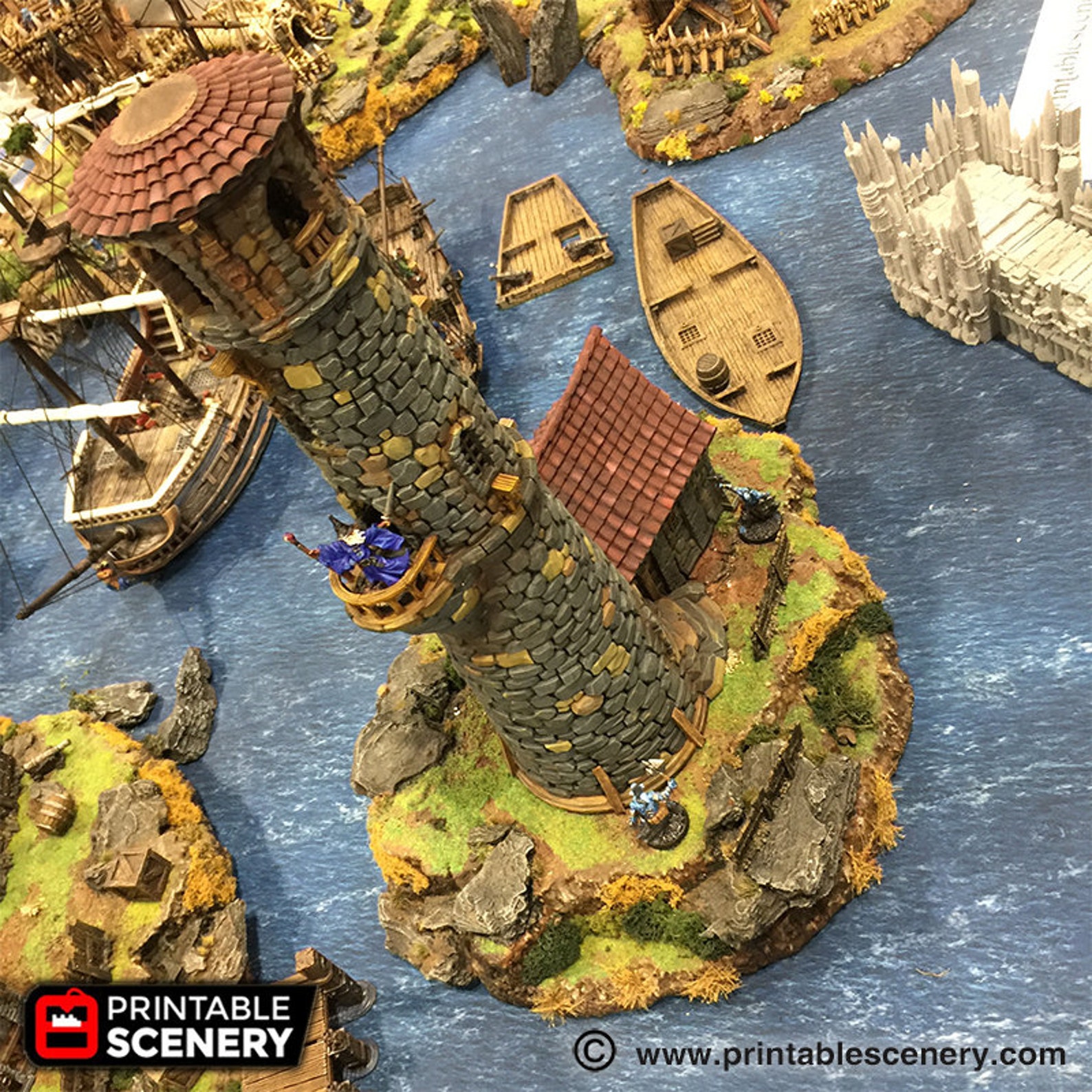 The Lost Island Lighthouse Dnd Miniature Terrain for Dungeons - Etsy