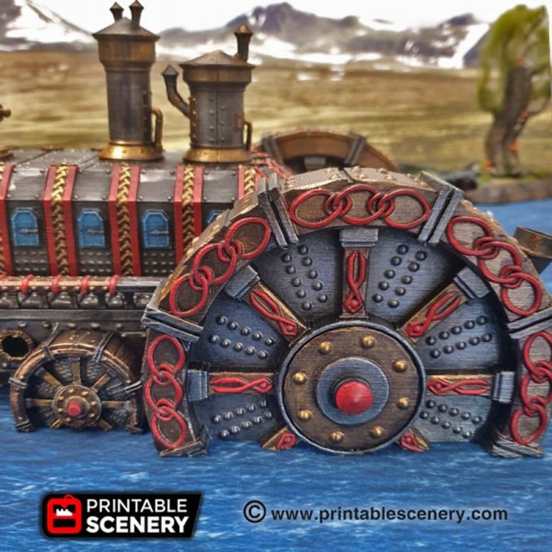 Dnd Terrain Dwarf Dwarven Steam Ironclad Ship | Dnd D&D 28mm Miniature ...