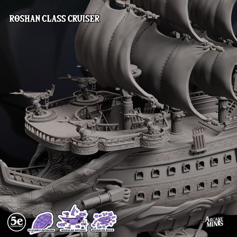 Massive Roshan Class Cruiser Ship Dnd Terrain, Dungeons and Dragons ...