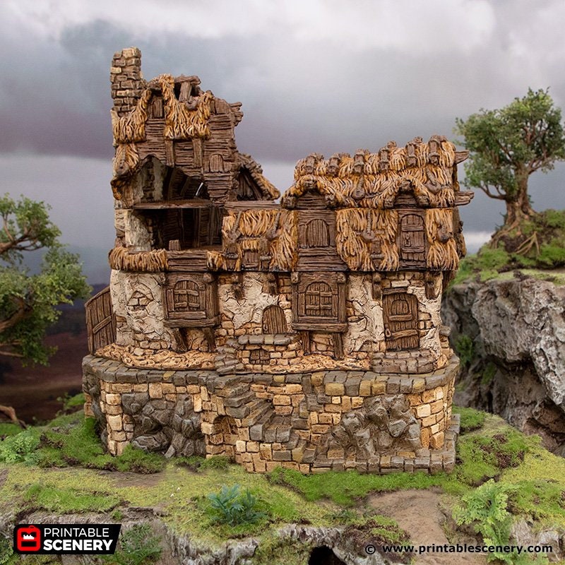 Hagglethorn Hollow Ruined Longhouse Dnd Miniature Terrain for Dungeons ...
