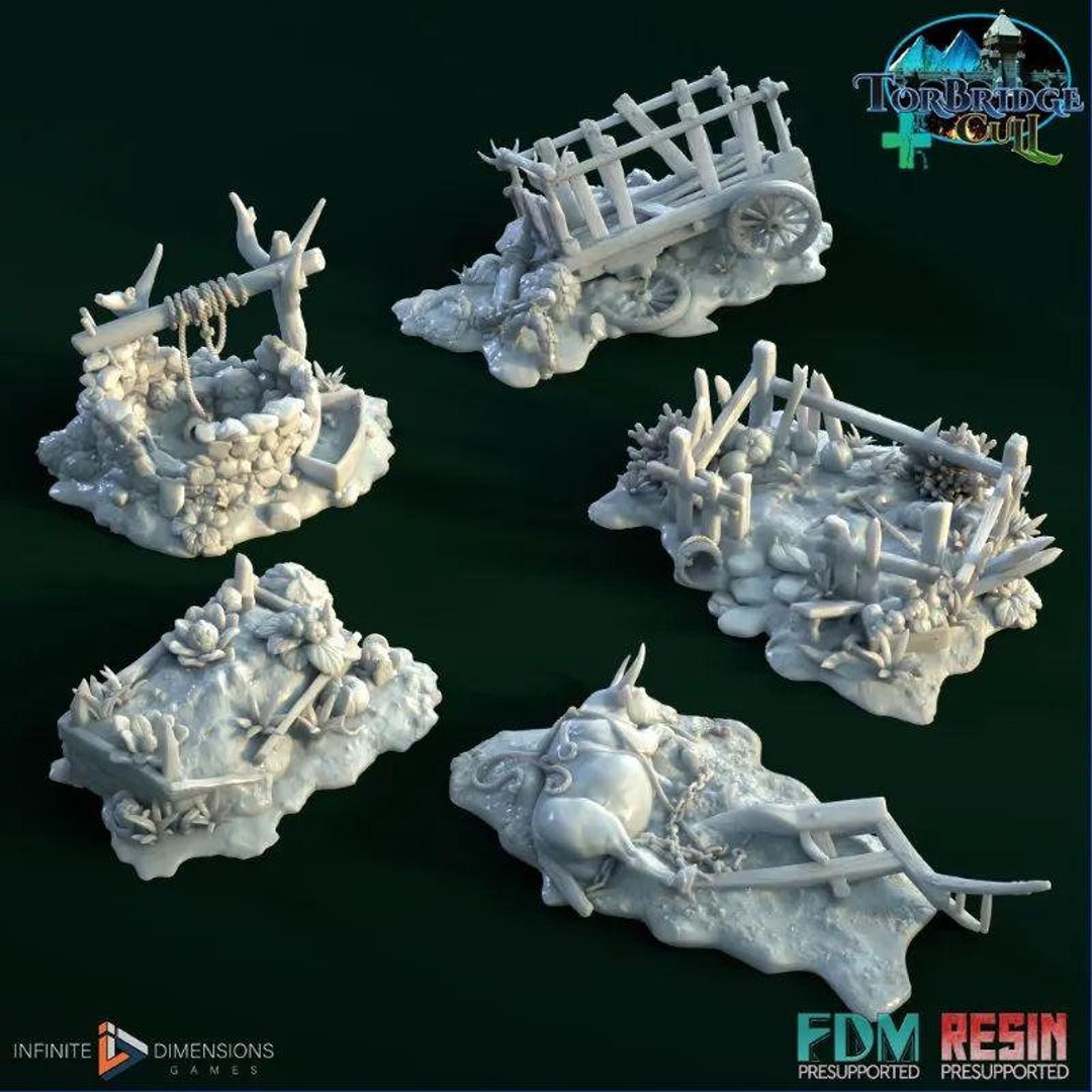 Torbridge Ruined Farm Scatter Terrain Dnd Miniature Terrain for ...