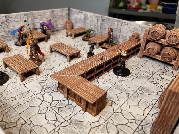 Modular Tavern Bar Dnd Miniature Terrain Dungeons and | Etsy
