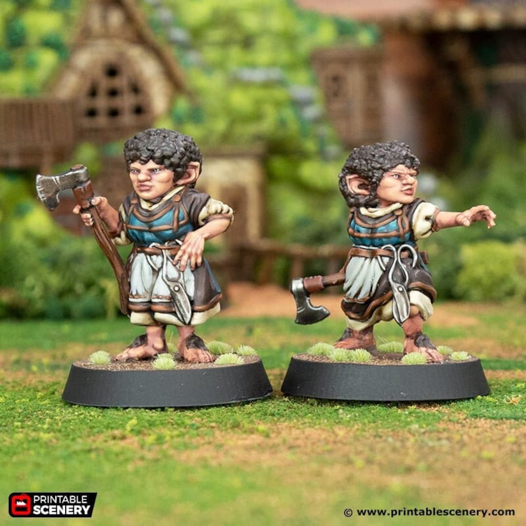 Fern Greenly Halfling Dnd Miniature Terrain Set, Resin Miniature ...