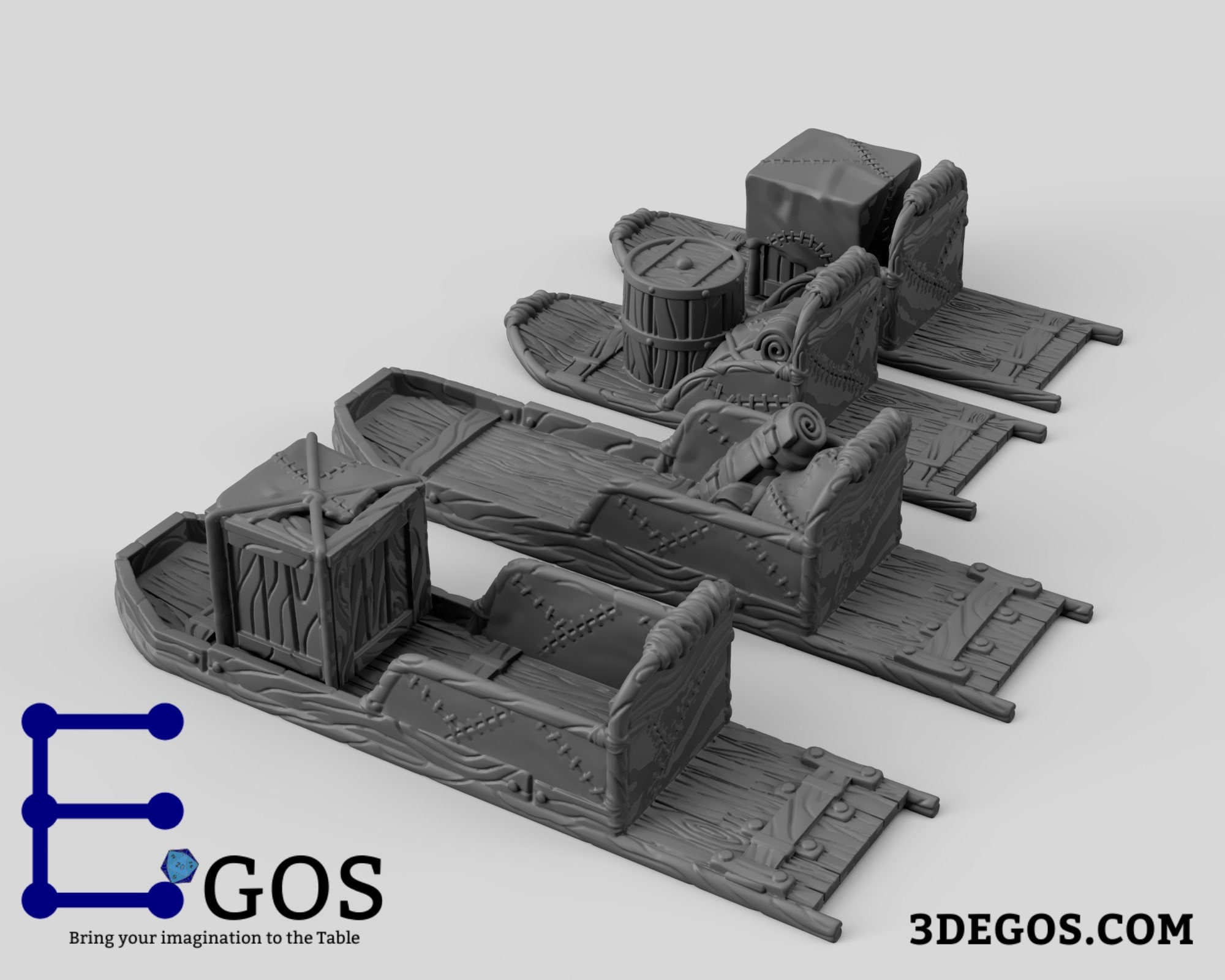 Wintertide Dog Sleds Dnd Miniature Terrain for Dungeons and - Etsy