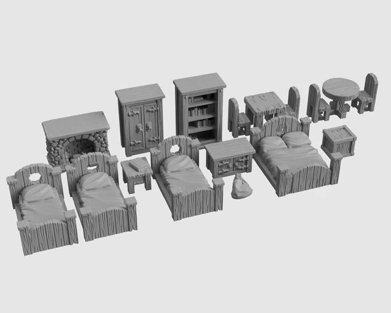 Tavern Furniture Set Dnd Miniature Terrain Dungeons and | Etsy Canada