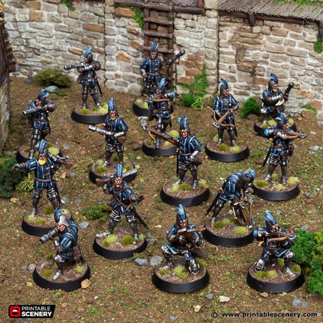 Handgunners and Crossbowmen Dnd Miniature Set Dnd Terrain for Dungeons ...