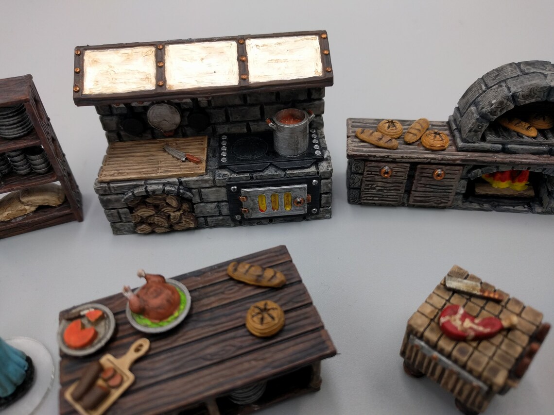 Inn and Tavern Kitchen Furniture Dnd Terrain for Dungeons and Dragons ...