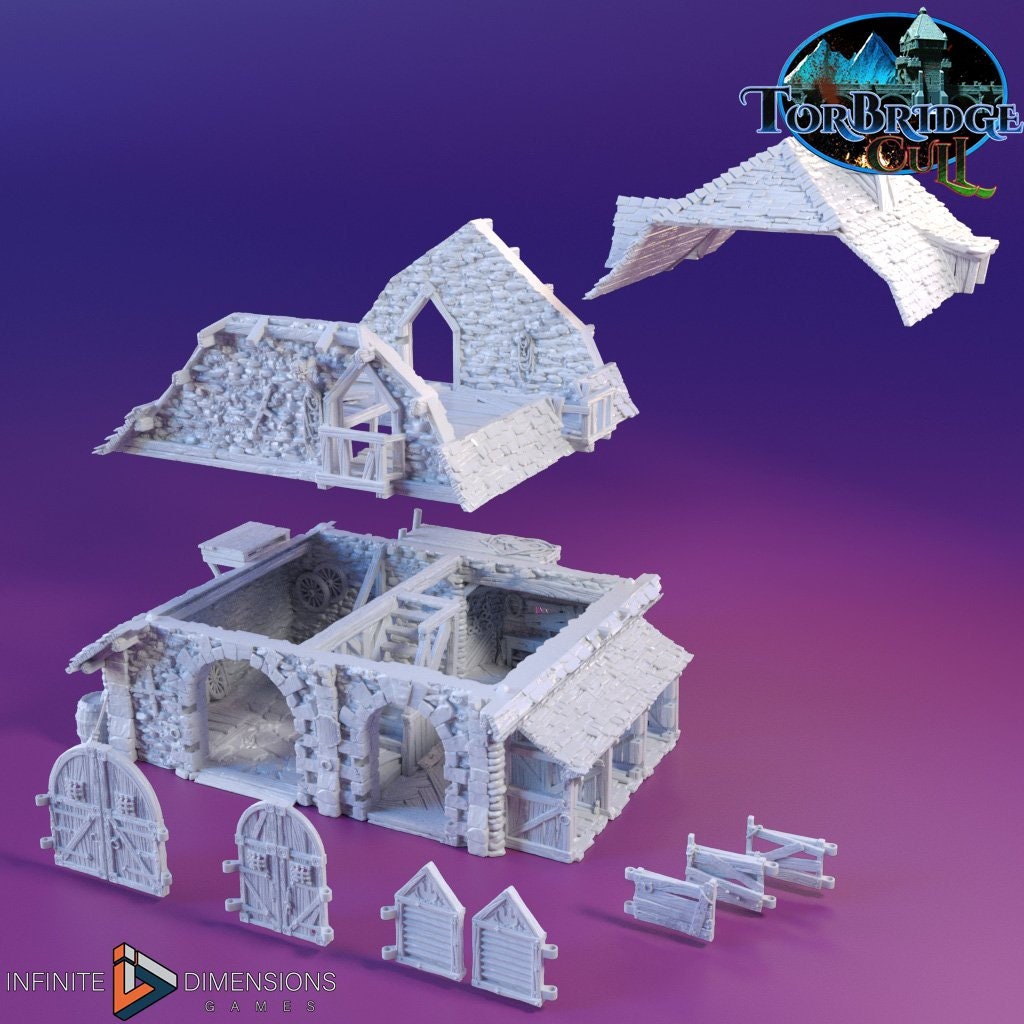 The Torbridge Last Hearth Coach House Dnd Miniature Terrain - Etsy