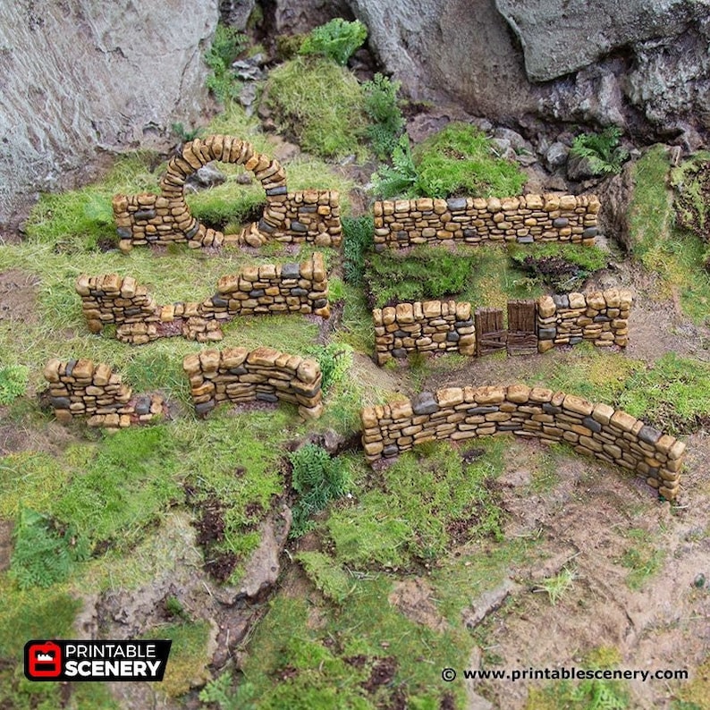 Hagglethorn Hollow Stone Walls Dnd Miniature Terrain for - Etsy