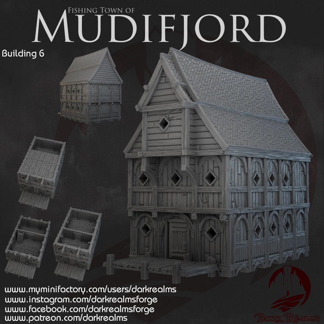 Dark Realms Mudifjord Building 4 Set Dnd Miniature Terrain for Dungeons ...