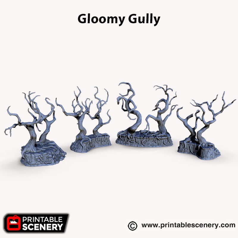 Shadowfey Gloomy Gully Trees Dnd Miniature Terrain for | Etsy