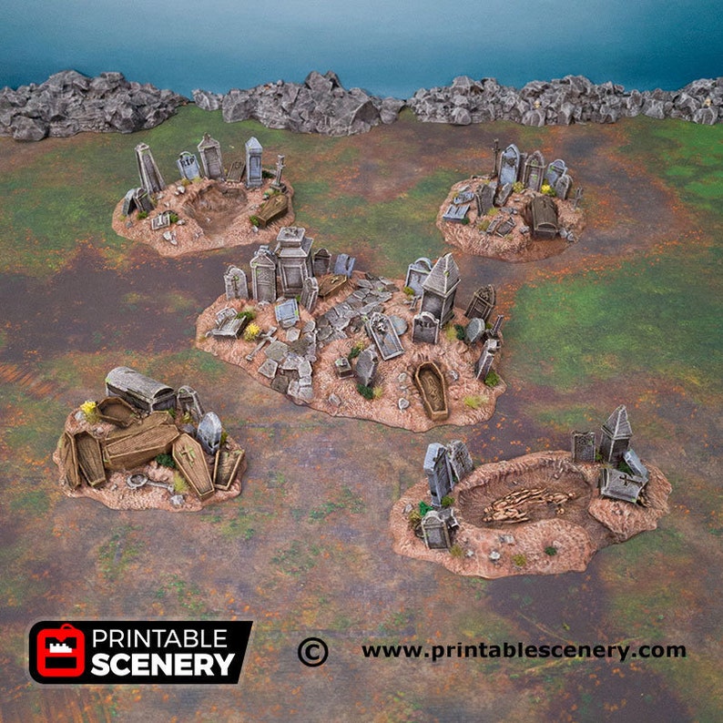 Shadowfey Graveyard Hills Dnd Miniature Terrain for Dungeons - Etsy