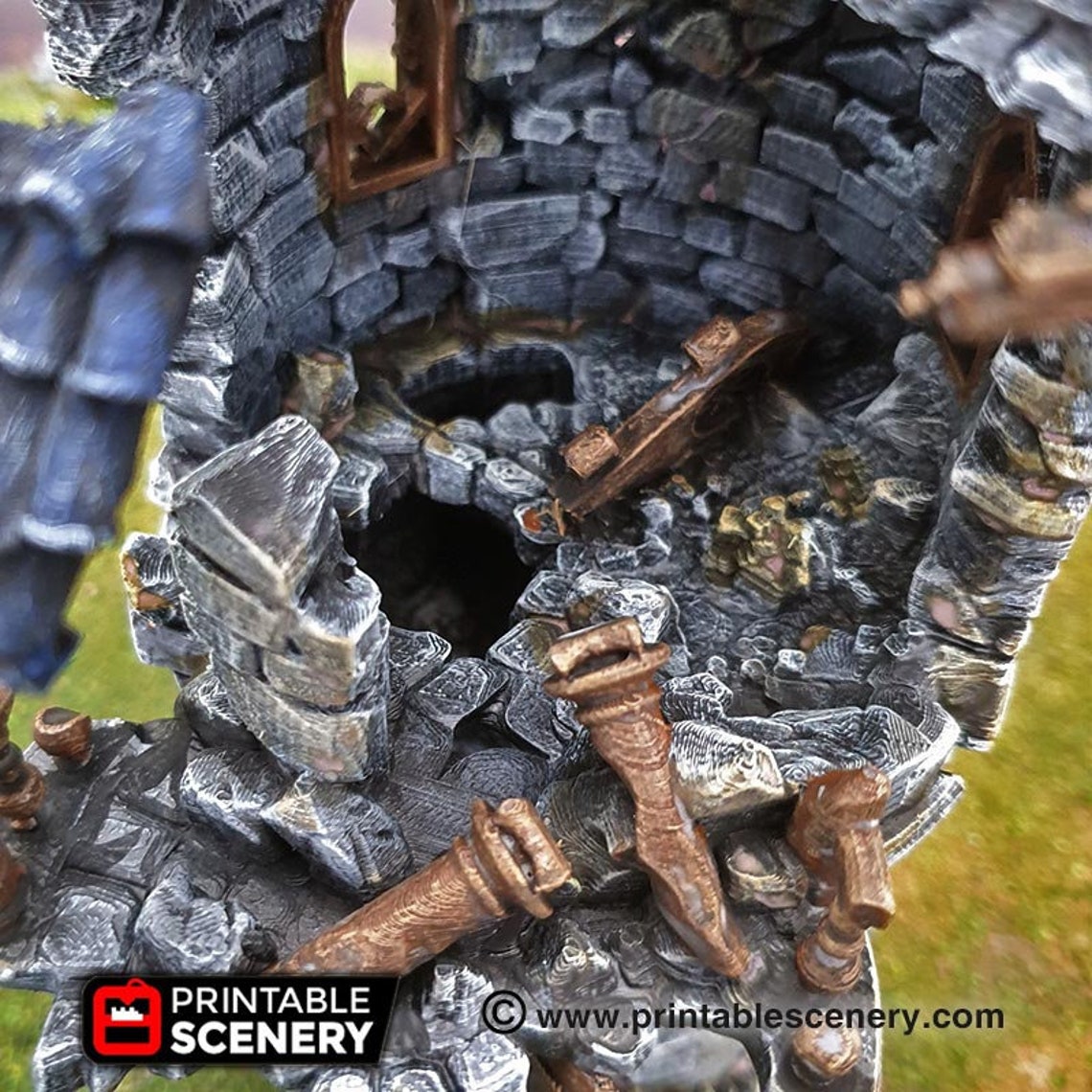 Winterdale Ruined Wizard Tower Dnd Miniature Terrain for Dungeons and ...