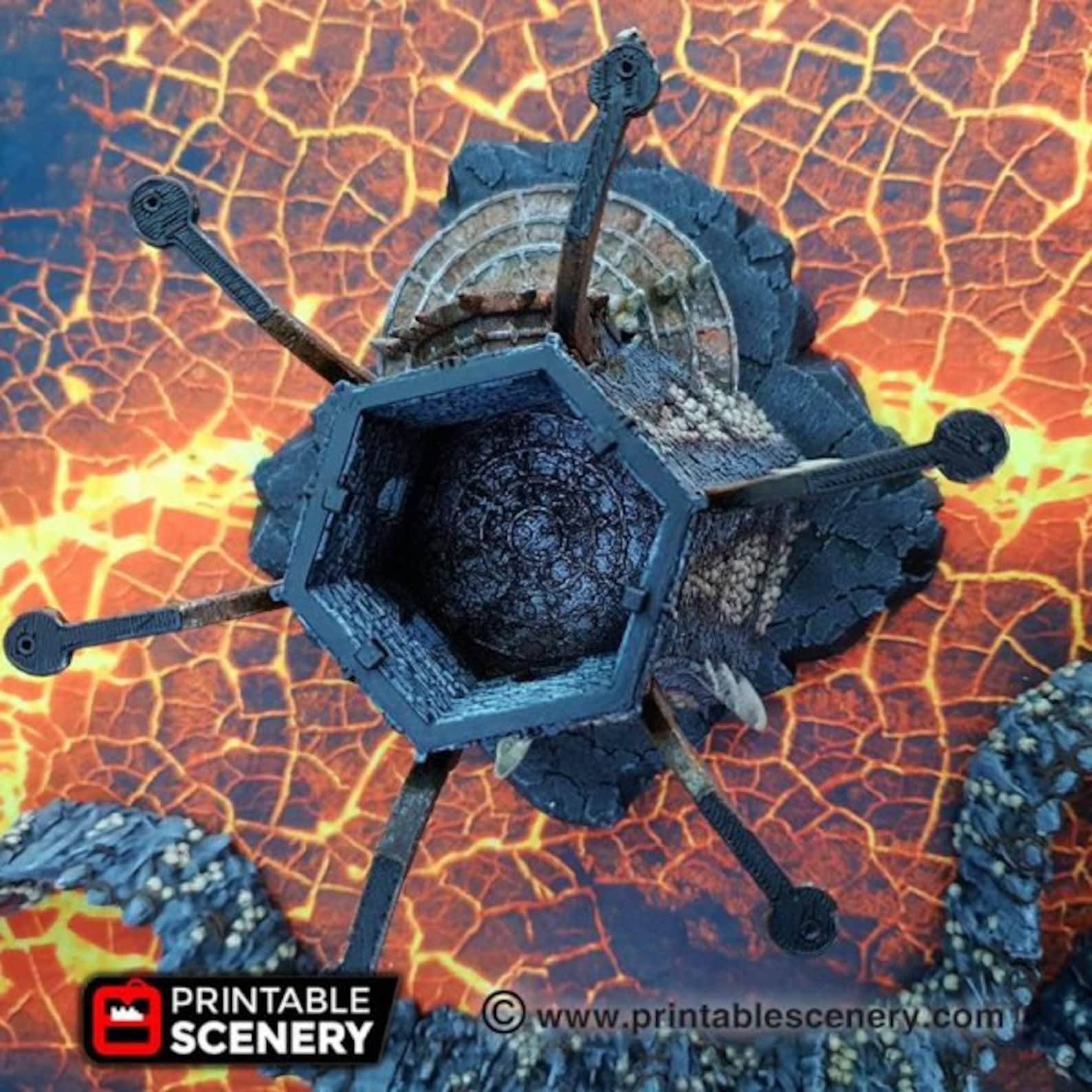 DnD Terrain Demon Infernal Tower DnD D&D 28mm Miniature | Etsy