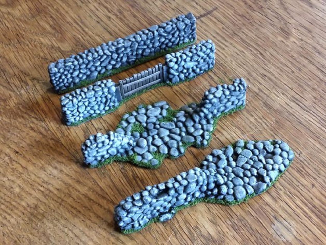 Wargaming Village Stone Wall Scatter Terrain | Dnd | Pathfinder ...