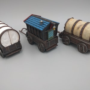 Caravan Carts and Wagons Dnd Miniature Terrain, Dungeons and Dragons, D ...