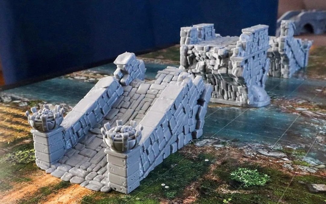 City of Tarok Ruined Modular Bridge Dnd Miniature Terrain for Dungeons ...