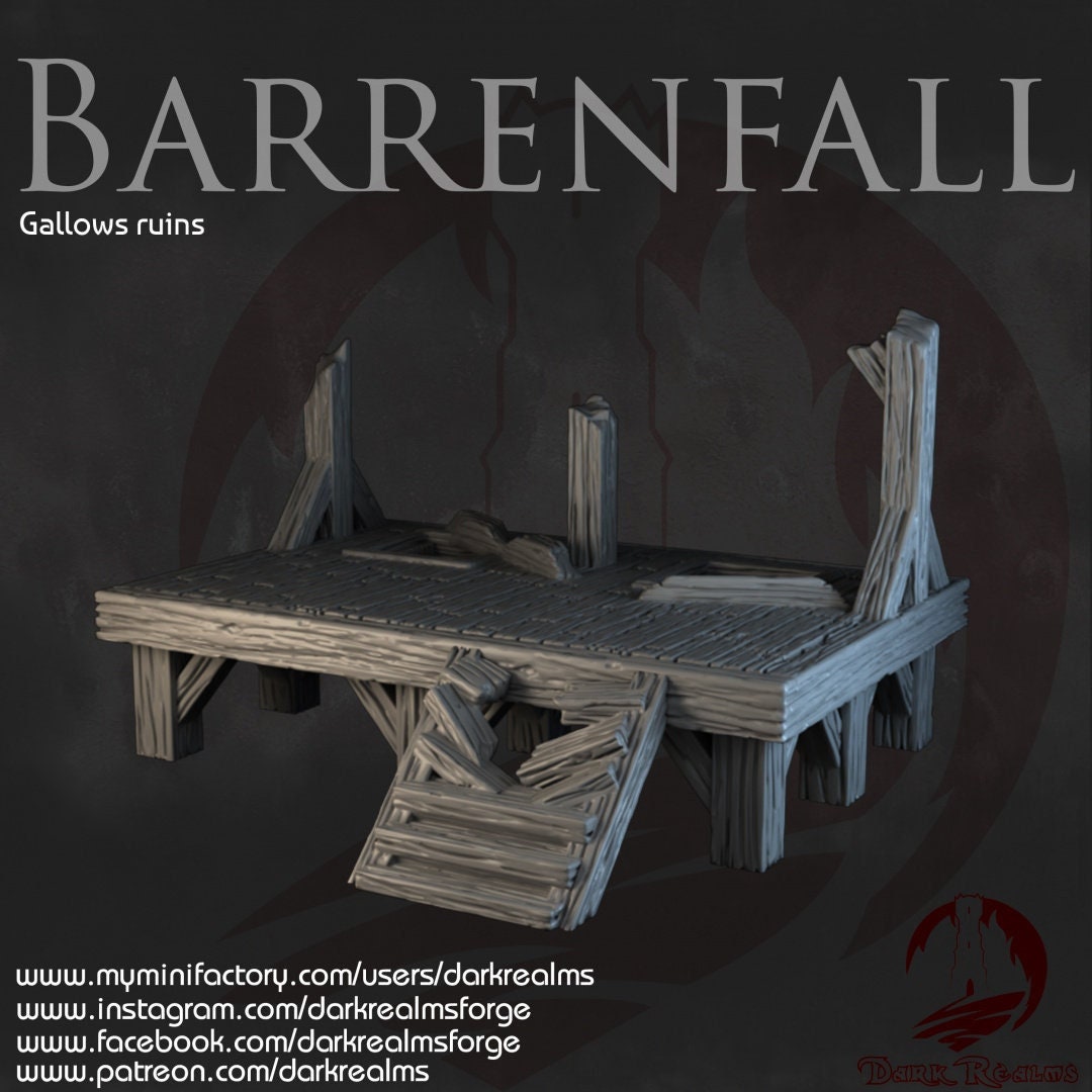 Dark Realms Barrenfall Gallows Ruins Dnd Miniature Terrain for Dungeons ...