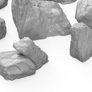 3DEGOS Stone Boulder Rocks Set7pcs Dnd Miniature Terrain for Dungeons ...