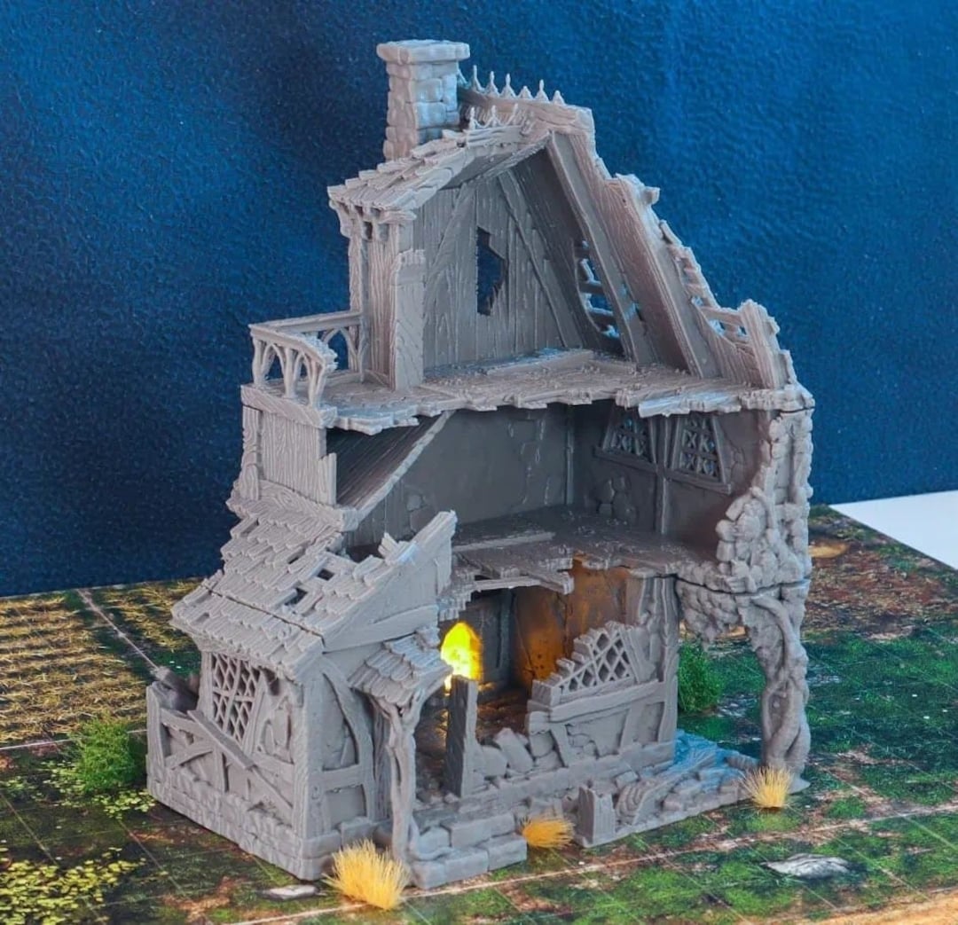 Ruined Healer’s House Dnd Miniature Terrain for Dungeons and Dragons, D ...