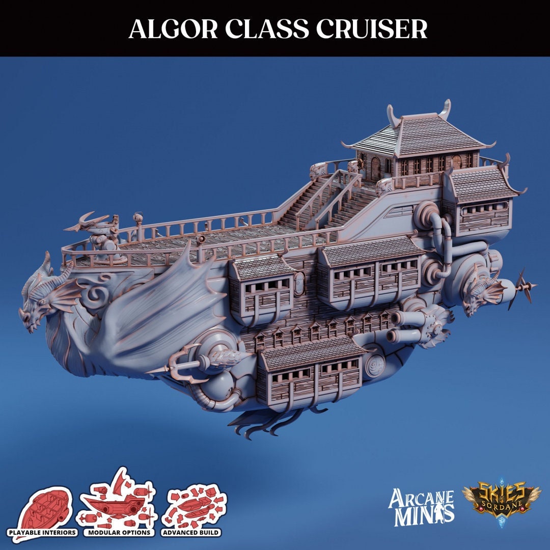Massive Algor Class Cruiser Ship Dnd Terrain, Dungeons and Dragons, Dnd ...
