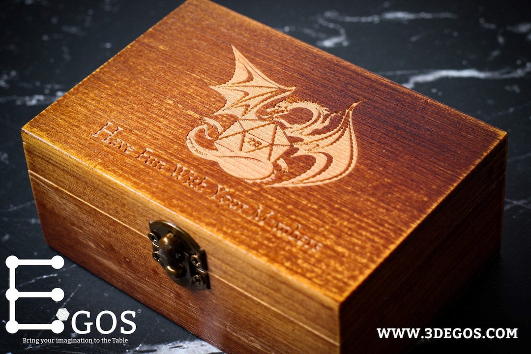 Everlasting Dragon Wooden Dice Box for Dungeons and Dragons, Dnd Dice ...