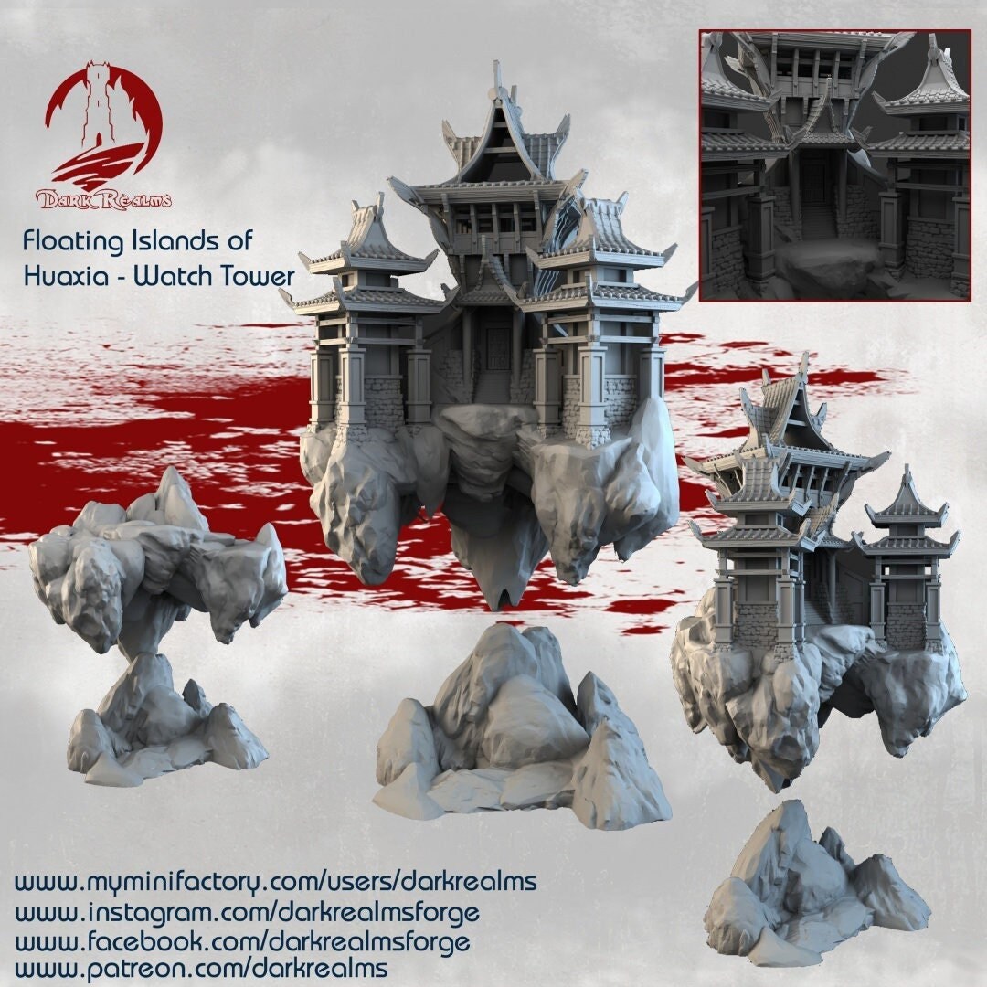 Dark Realms Huaxia Floating Watchtower Dnd Miniature Terrain for ...