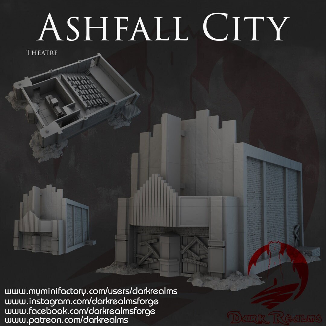 Dark Realms Ashfall City Building 6 Theatre Dnd Miniature Terrain for ...