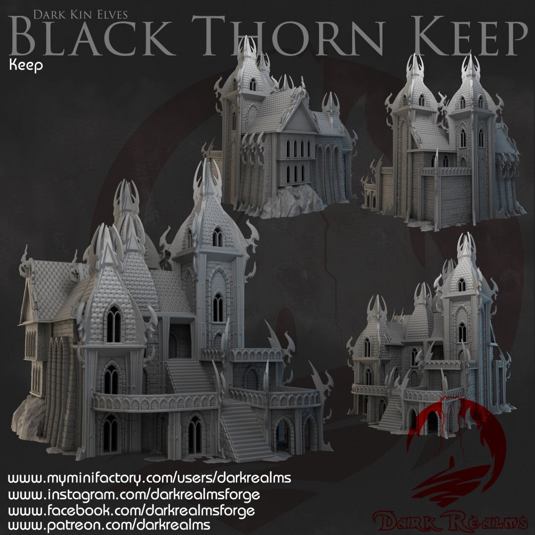 Dark Realms Elves Black Thorn Keep Dnd Miniature Terrain for Dungeons ...