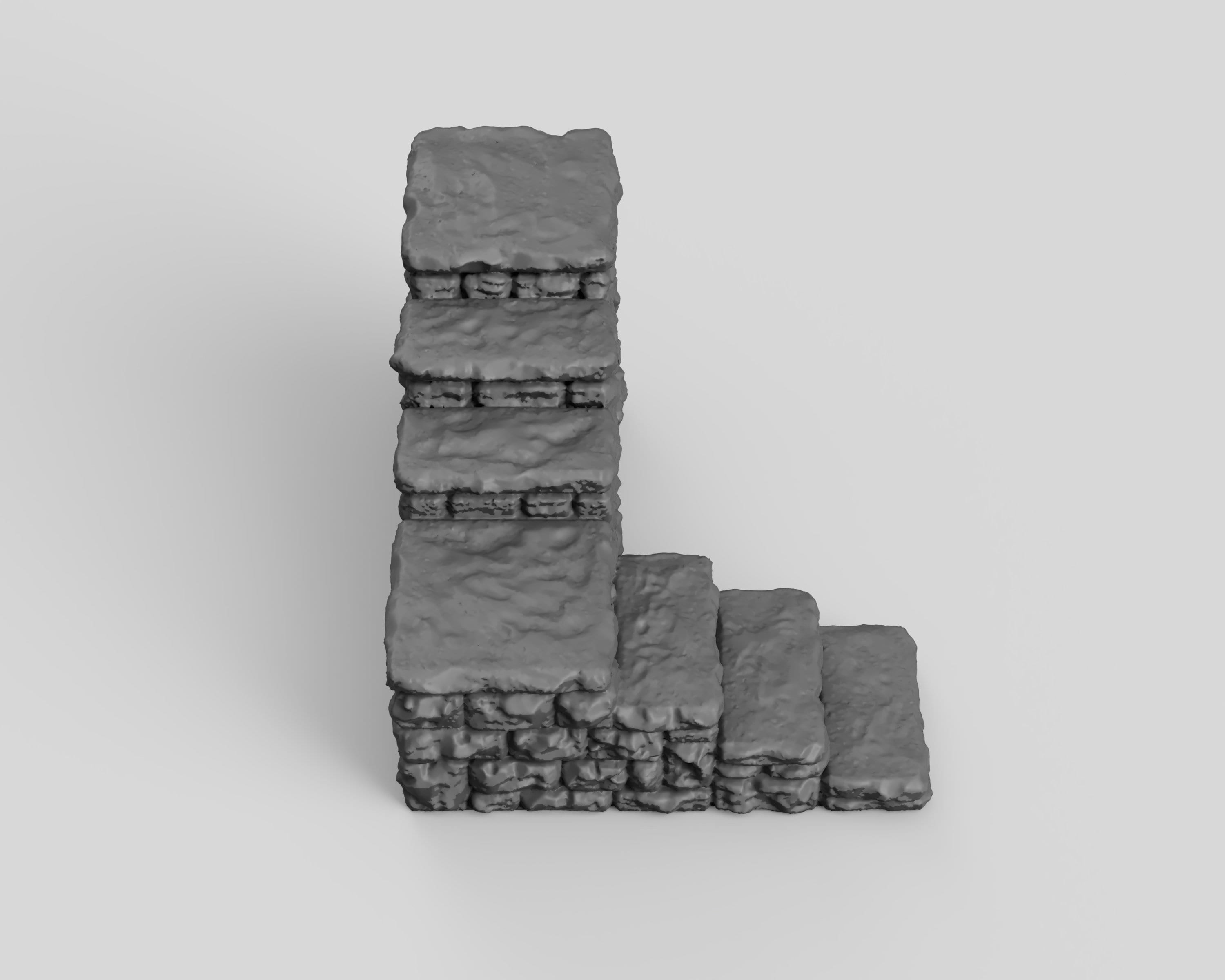 Stone Stair Case Dnd Dragonlock Dungeon Tiles Terrain for Dungeons and ...