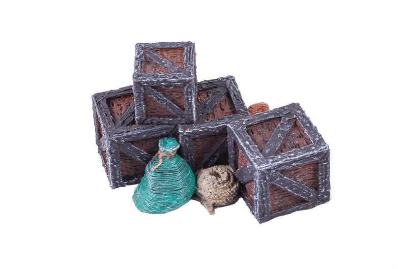 Painted Cargo Piles Dnd Miniature Terrain Dungeons and - Etsy