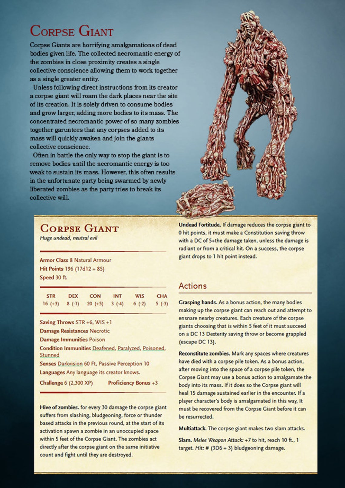 Necromancer Corpse Giant DnD Miniature Terrain for Dungeons | Etsy