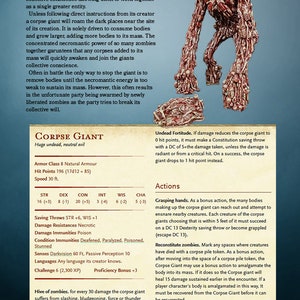 Necromancer Corpse Giant Dnd Miniature Terrain for Dungeons and Dragons ...