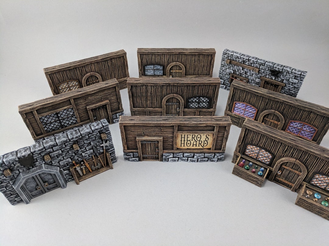 Medieval Town Shop Front Set 1 Dnd Terrain, Dungeons and Dragons ...