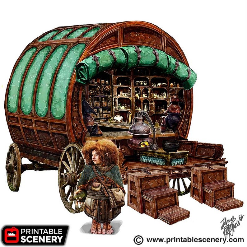 Rise of the Halflings Potion Merchants Stall Dnd Miniature - Etsy