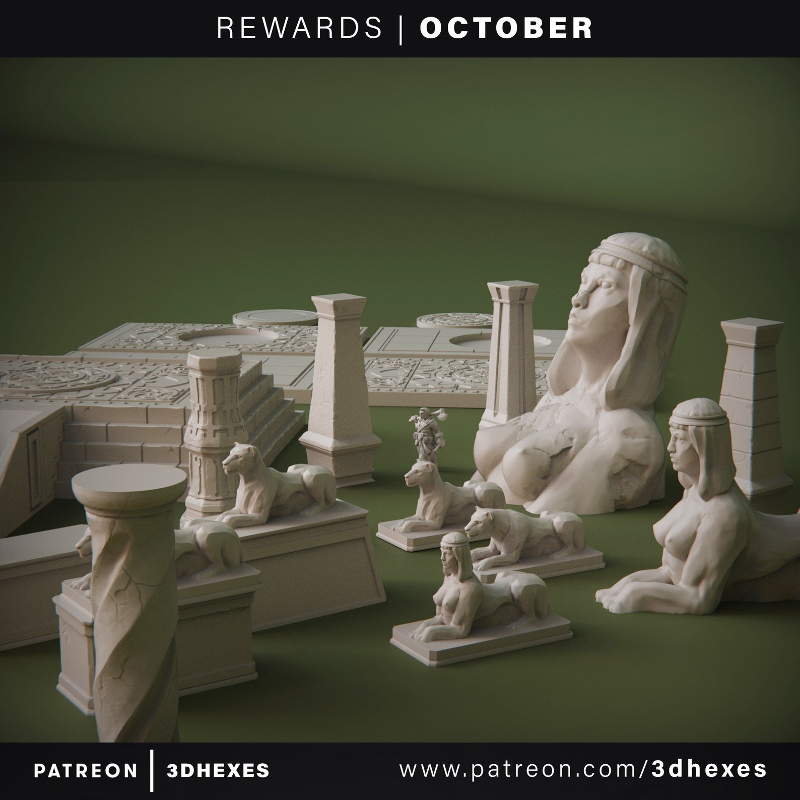 Cats and Sphinx Ancient Egypt Dnd Miniature Terrain for Dungeons and ...