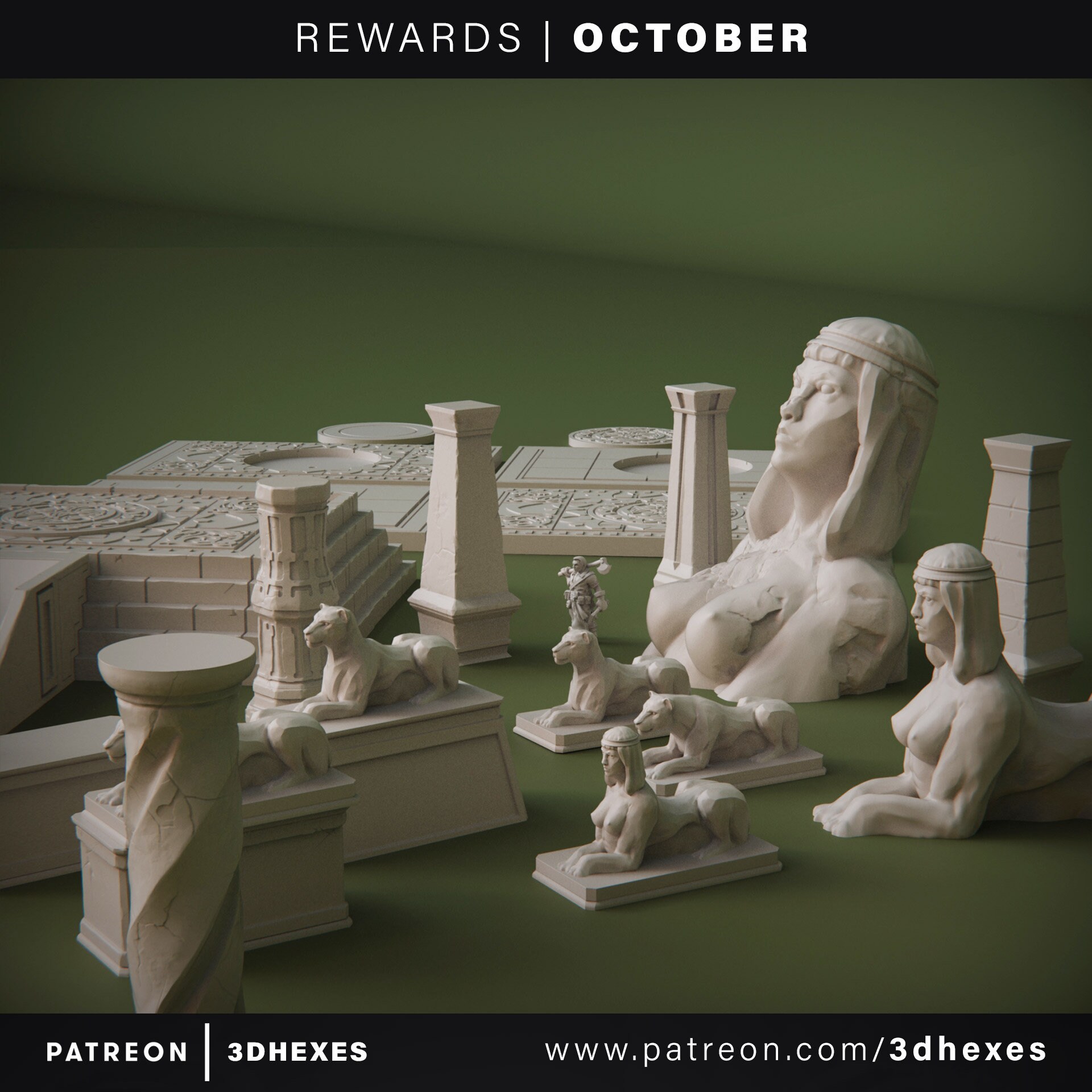 Cats and Sphinx Ancient Egypt Dnd Miniature Terrain for - Etsy