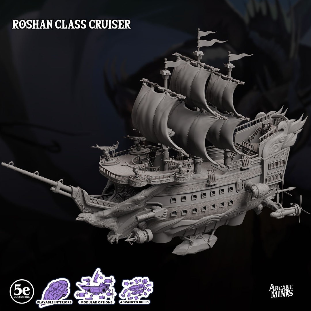 Massive Roshan Class Cruiser Ship Dnd Terrain, Dungeons and Dragons ...