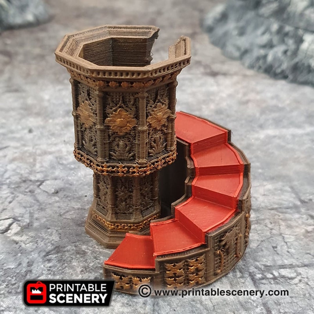 Pulpit With Stair Dnd Terrain for Dungeons and Dragons, D&D, D and D ...