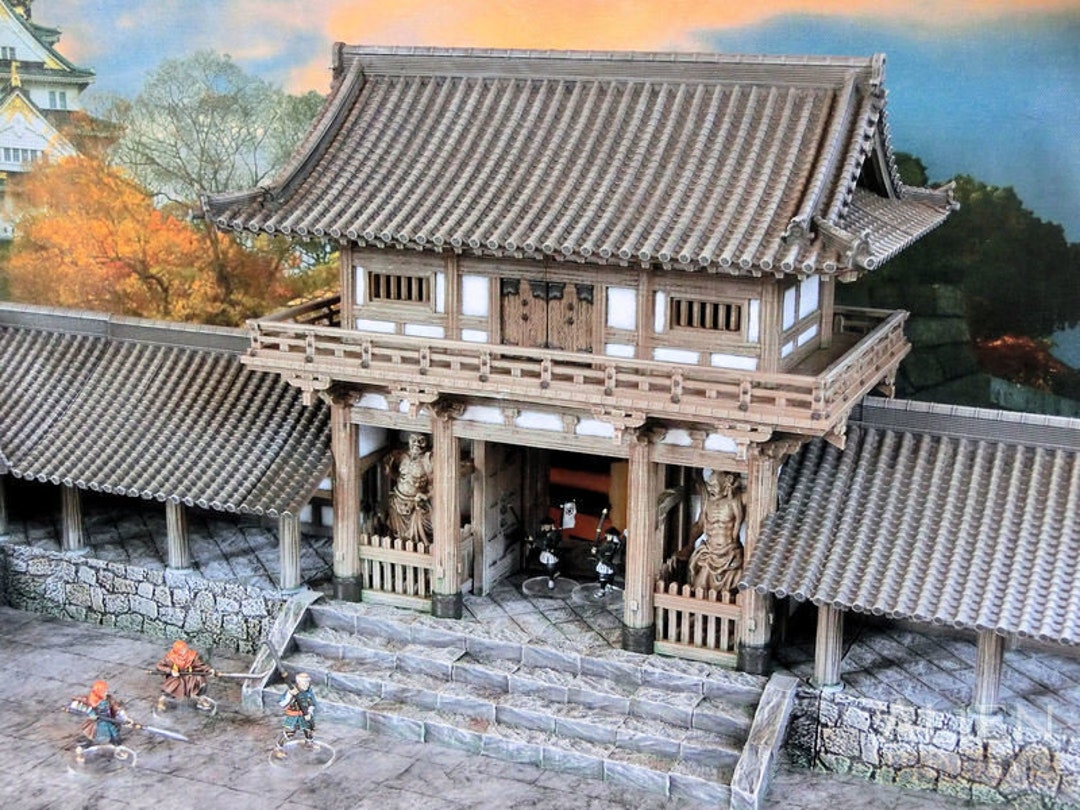 Japan Samurai Temple Outer Gate Set Dnd Miniature Wargaming Terrain for Dungeons and Dragons, D ...