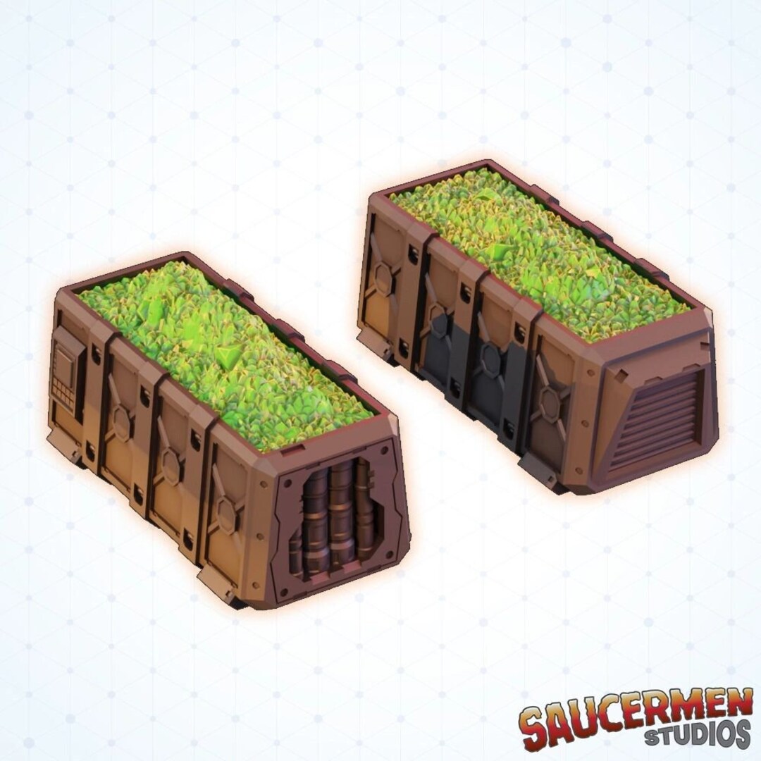 Mine Carts - Legion, Necromunda, Fallout Wasteland, Sci-fi Terrain ...