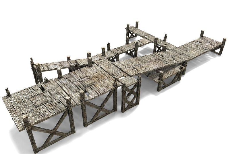 Walkway Harbor Dock Ship Dnd Miniature Terrain for Dungeons and Dragons ...
