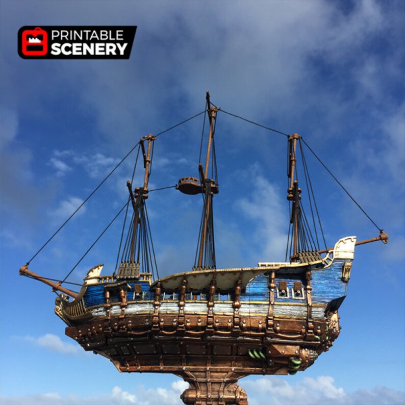 Dnd Terrain Flying Frigate Ship - Dwarves, Elves and Demons | 28mm ...