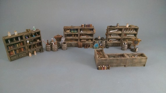 General Store Shelf Modular Dnd Miniature Terrain Dungeons - Etsy