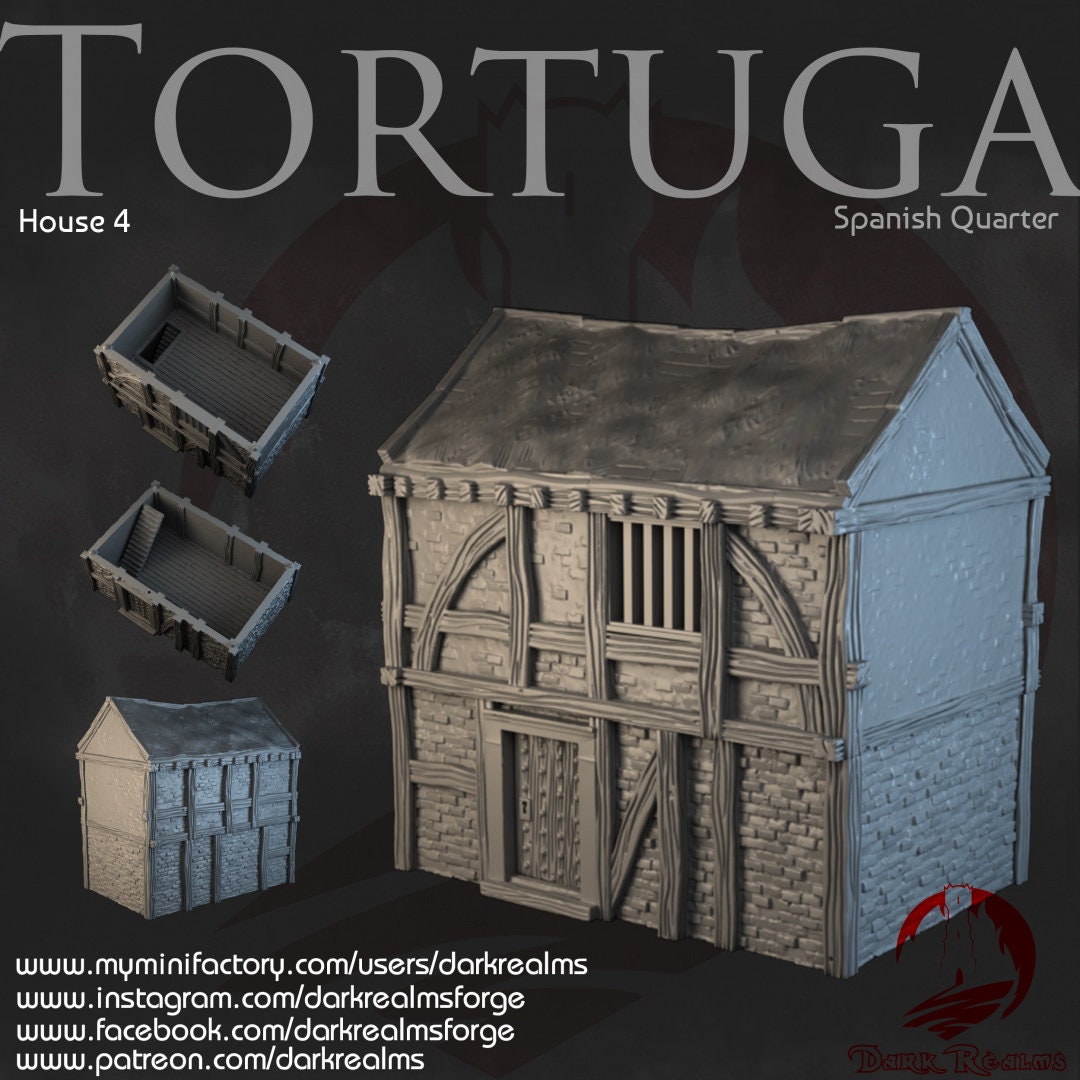 Dark Realms Tortuga Spanish Quarter House Ver 4 Dnd Miniature Terrain ...