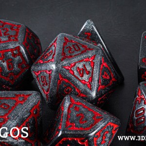 Flaming Evil Demon Giant Dice Dice Set for Dungeons and - Etsy