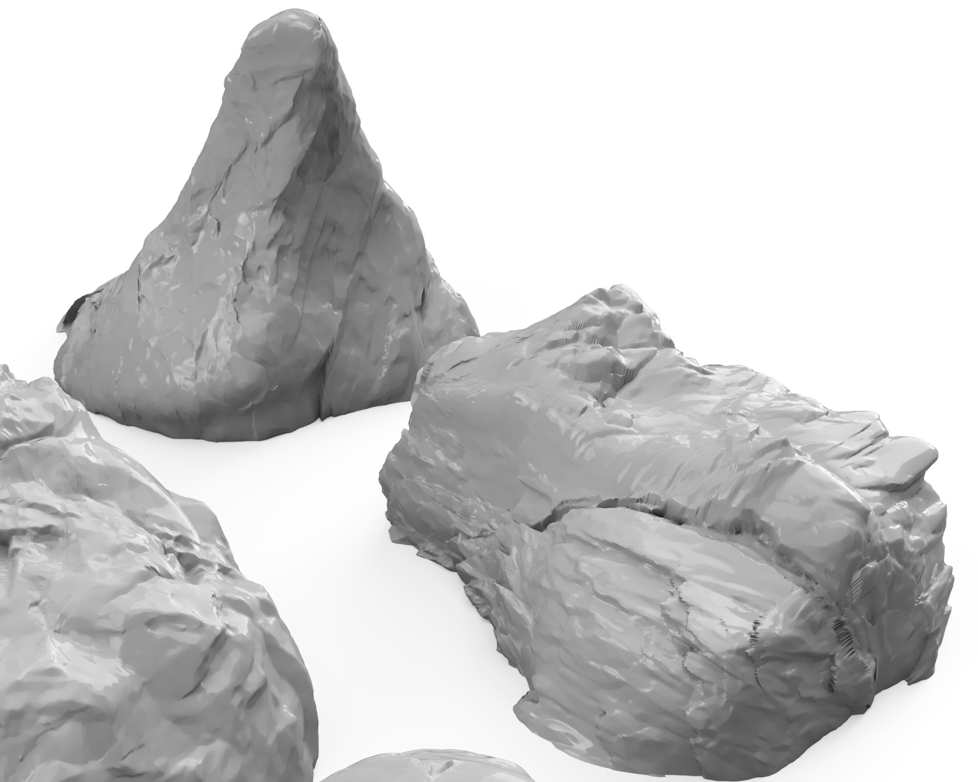 3DEGOS Stone Boulder Rocks Set7pcs Dnd Miniature Terrain for Dungeons ...
