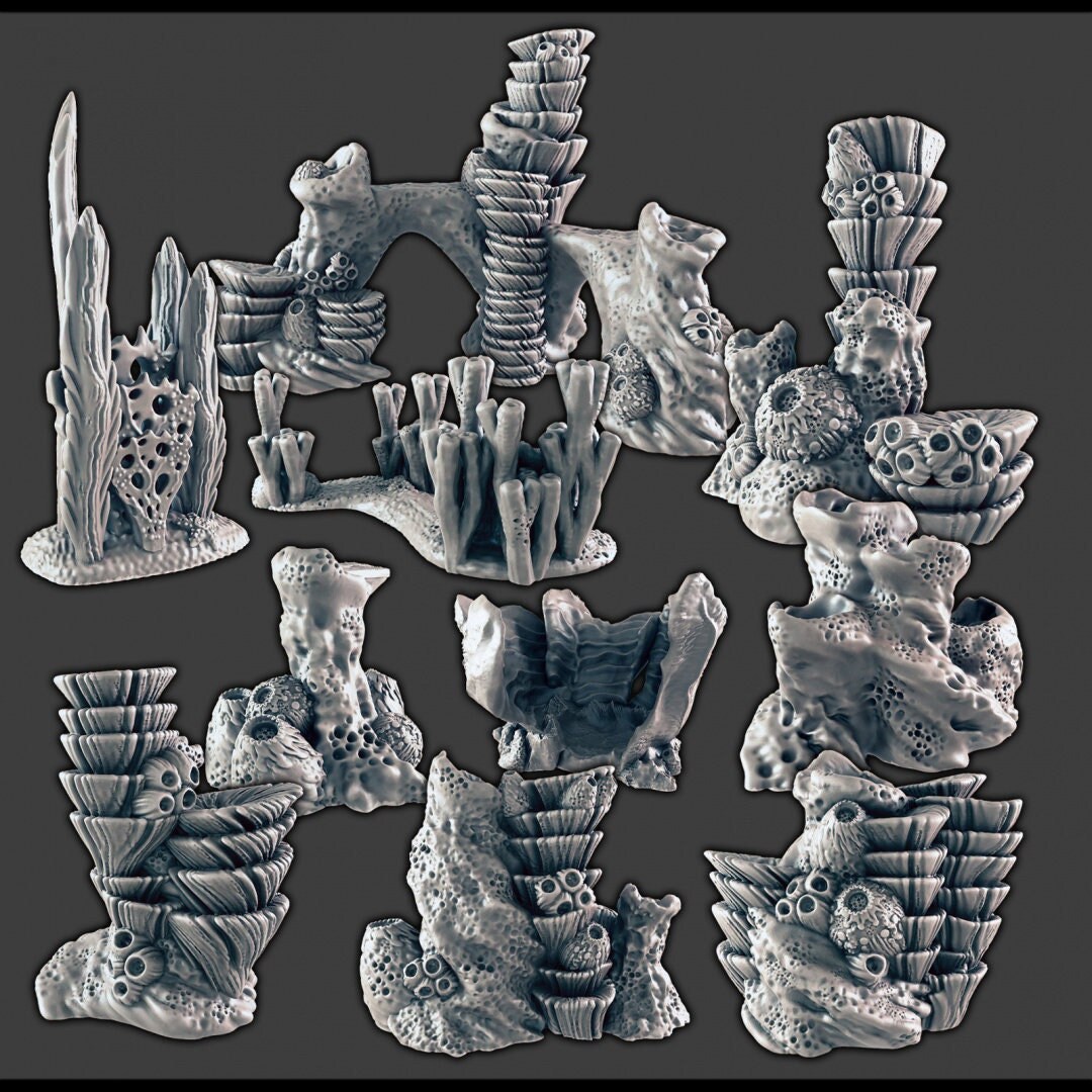 Underwater Corals Set Dnd Terrain for Dungeons and Dragons Terrain, D&D ...