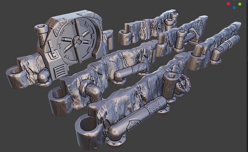 Steamwork Cavern Walls Set Dnd Miniature Terrain for Dungeons and ...